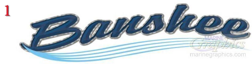 Banshee custom boat graphics - San Diego - Boat Lettering