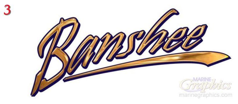 Banshee custom boat graphics - San Diego - Boat Lettering