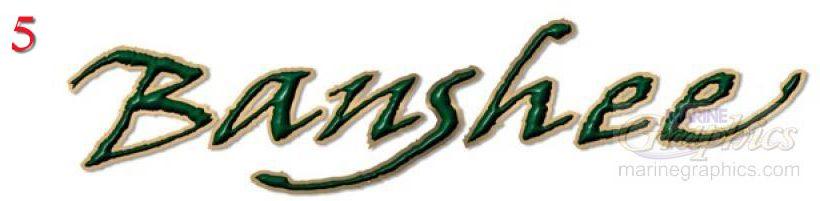 Banshee custom boat graphics - San Diego - Boat Lettering