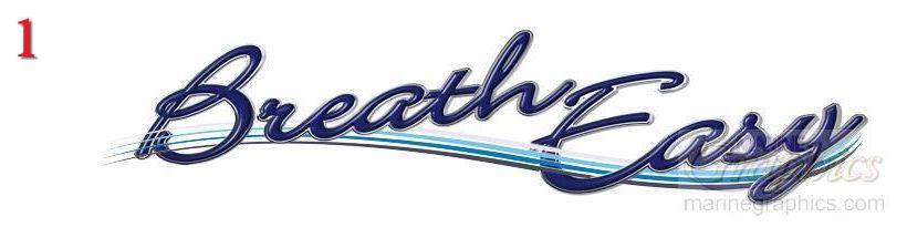 Breath Easy boat lettering - Lettering the off center stern