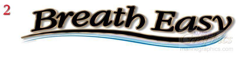 Breath Easy boat lettering - Lettering the off center stern