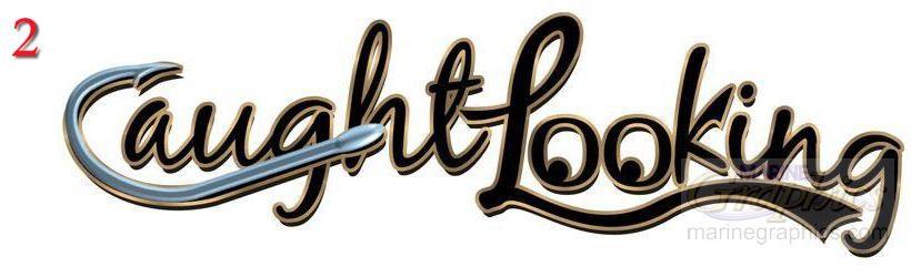 Caught Looking custom boat graphics