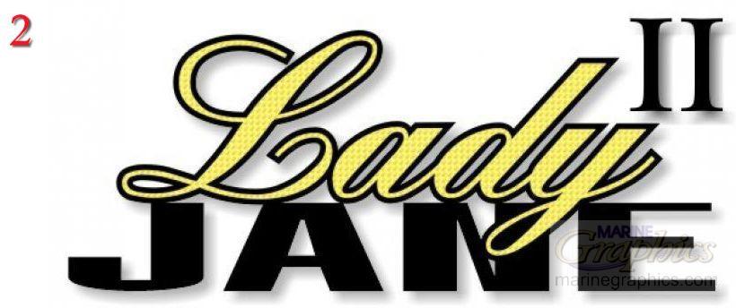 Lady Jane boat lettering art - Boat Lettering