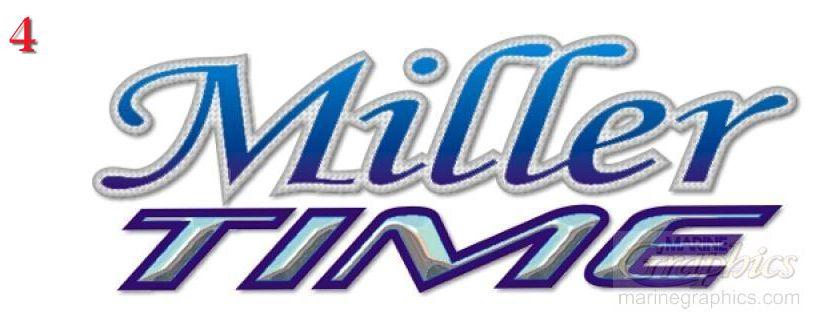 Miller Time boat graphics - Boat Lettering
