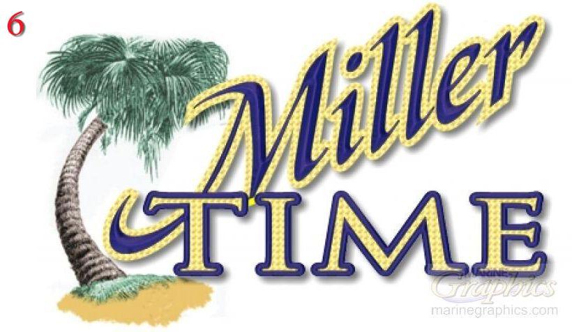 Miller Time boat graphics - Boat Lettering