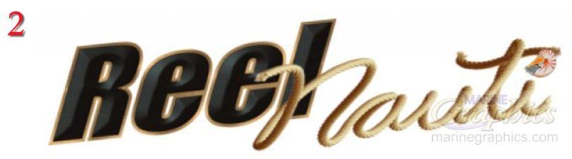 Reel Nauti fishing boat graphics - Boat Lettering