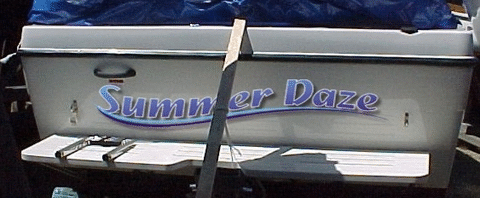 Summer Daze - transom lettering - Boat Lettering