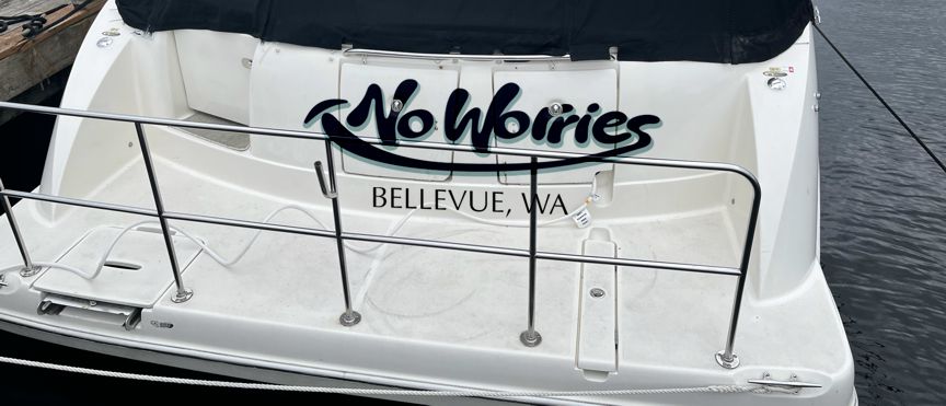 No Worries boat decals - Boat Lettering