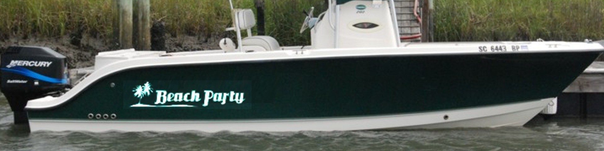 Beach Party boat graphics - Boat Lettering