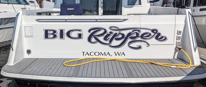 Big Ripper Boat graphics - Tacoma - Boat Lettering