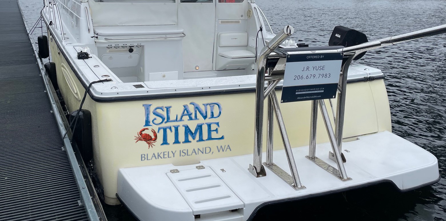 Island Time boat graphics - Boat Lettering