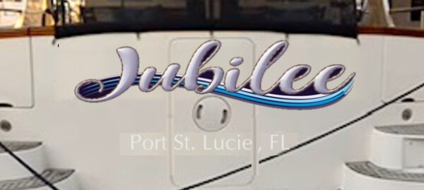 Jubilee boat graphics - Boat Lettering