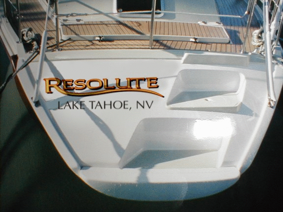 Resolute boat lettering - Boat Lettering