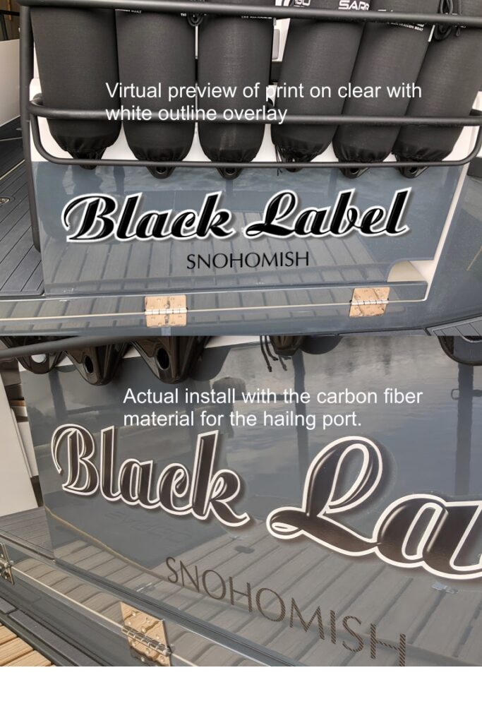 Black Label Boat Graphics - Boat Lettering